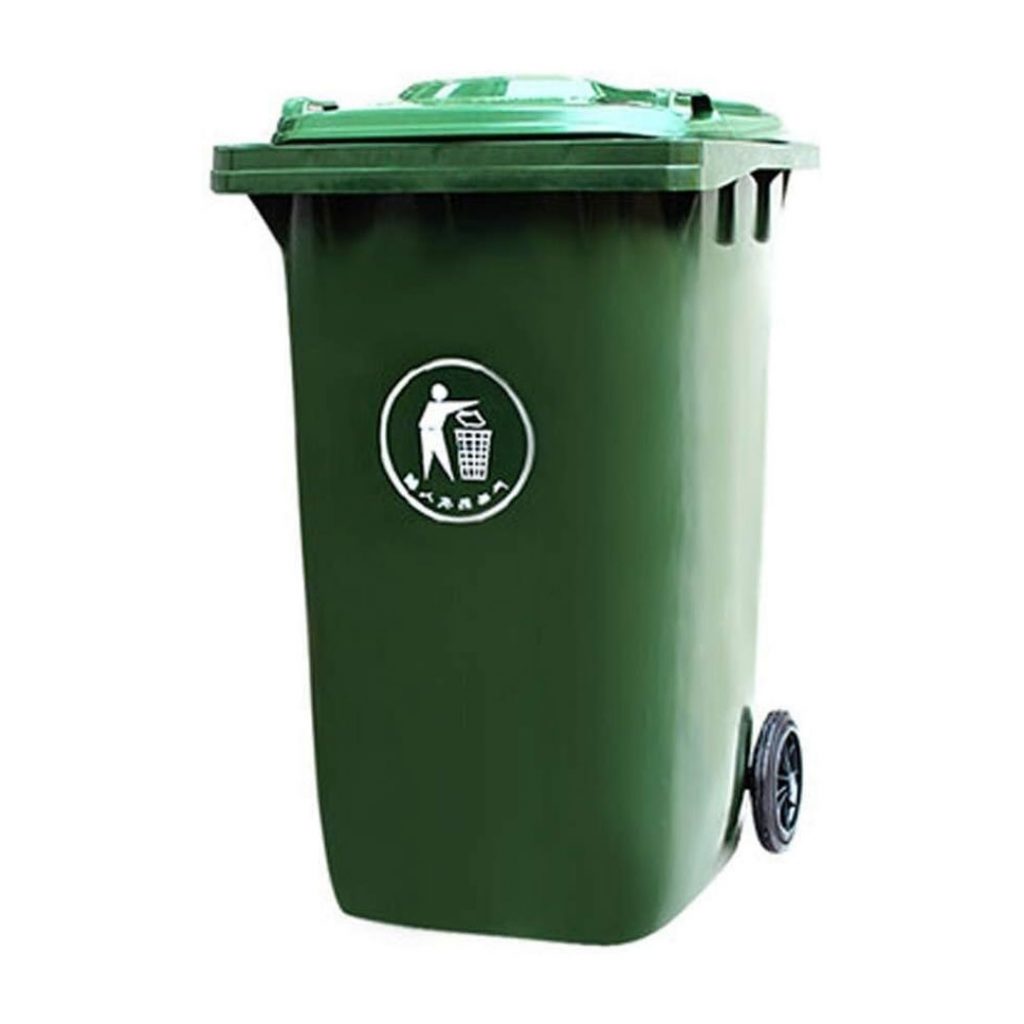 Foot Control Garbage Bin with Wheel, Central Pedal & Lid - Ultracare